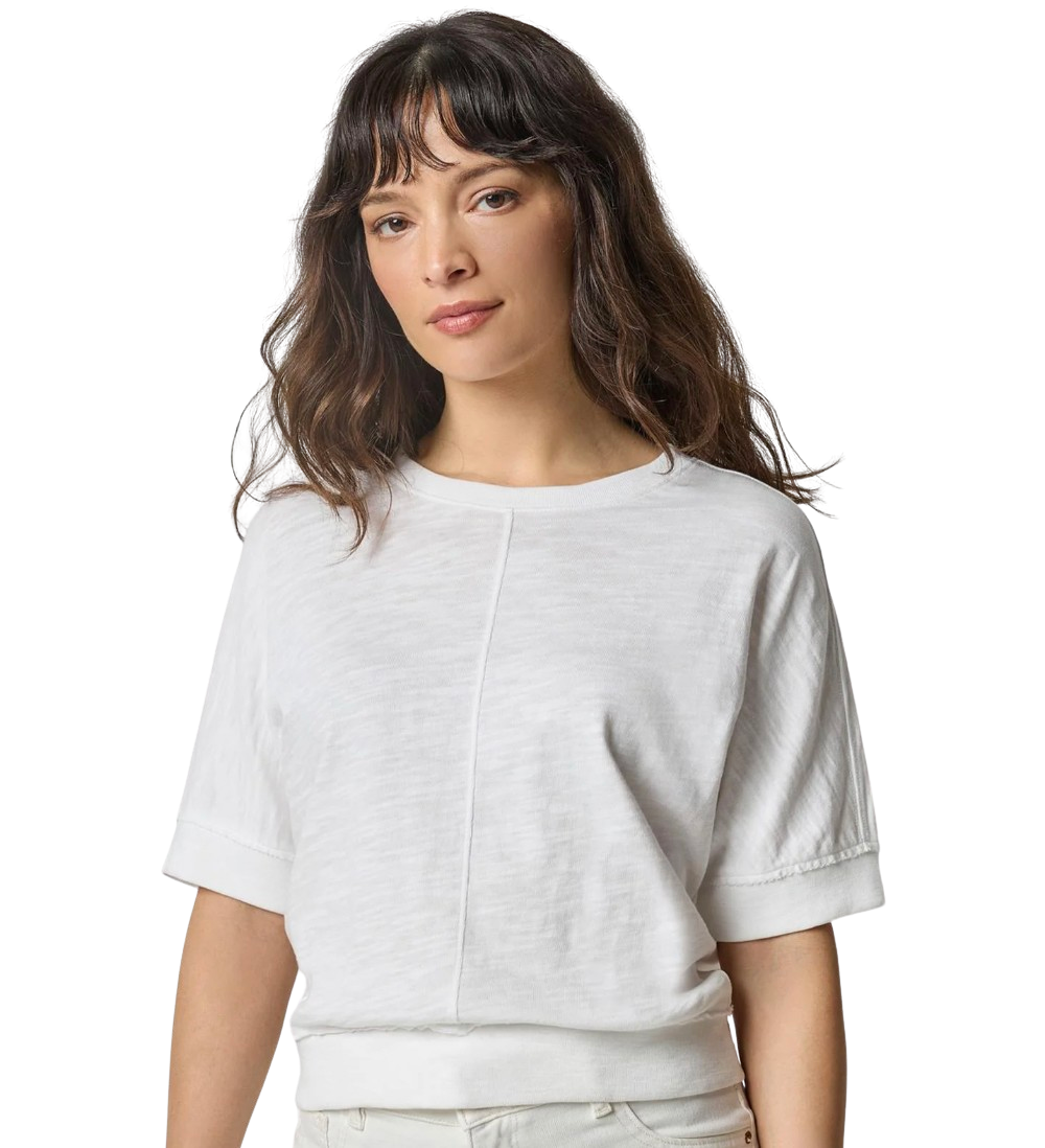 Rib Trim Short Sleeve, White – Monkee's of Winter Park
